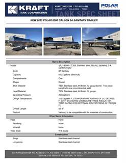 2024 Polar 6500 GALLON 3A AIR RIDE SANITARY LIQUID TANK Food Grade ...