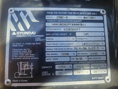2015 Hyundai 25BC-9 Forklift For Sale, 7,022 Hours | Calgary, AB ...