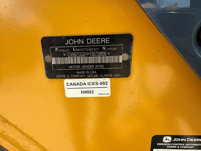 2017 John Deere 870G Motor Grader For Sale, 9,192 Hours | Edmonton, AB ...