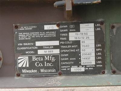 1983 Beta M989 Trailer For Sale - Lamar, CO - Ranchers Supply Company