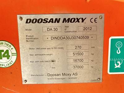 2012 Doosan DA30 Articulated Truck For Sale, 4,420 Hours | Snohomish ...