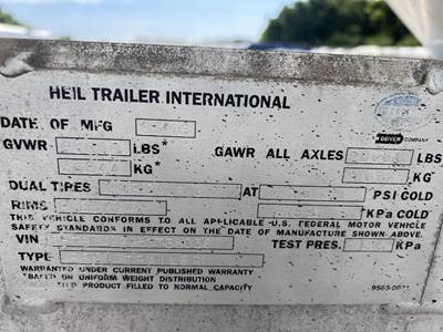 2005 Heil 1000 CU FT Air Ride Dry Bulk / Pneumatic Tank Trailer For ...