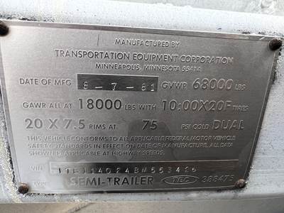 1981 TEC 1500 Cu Ft Dry Bulk / Pneumatic Tank Trailer For Sale | Mount ...