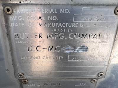 1967 Butler 6000 Gallon Non Code Tank Trailer For Sale | Mount Pleasant ...