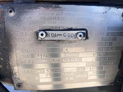 1980 Fruehauf 6500 Gallon Non Code Tank Trailer For Sale - Mount ...