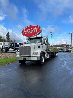 2025 Peterbilt 567 Tri Axle Flatbed Truck - 525HP, 18 Speed M Drive Amt ...
