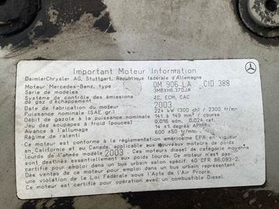 2004 Mercedes-Benz OM906LA Engine for a Sterling ACTERRA For Sale ...