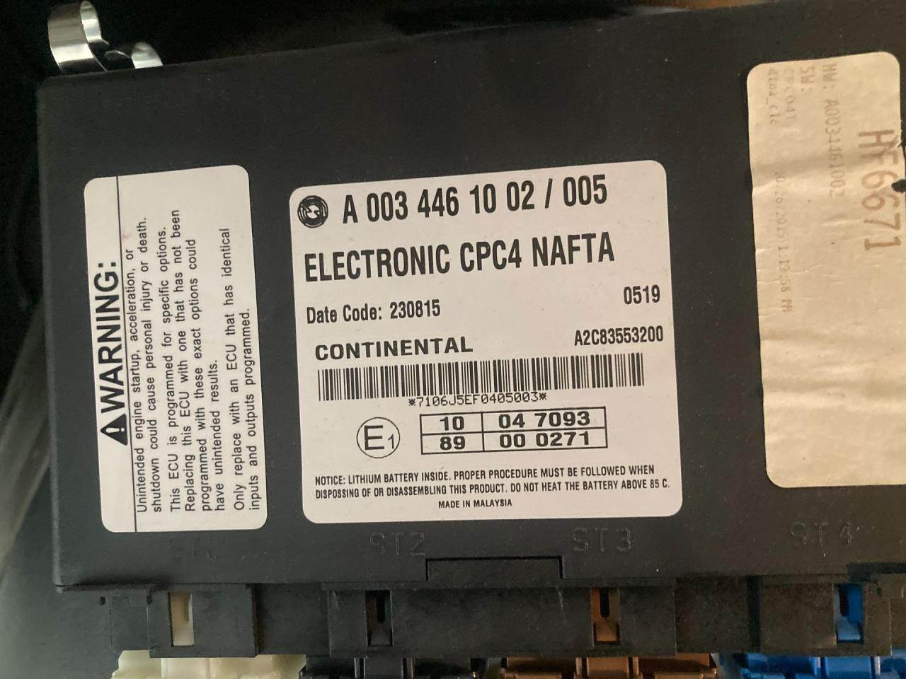 2016 Freightliner Cascadia Cab Control Module For Sale | Winimac, IN ...