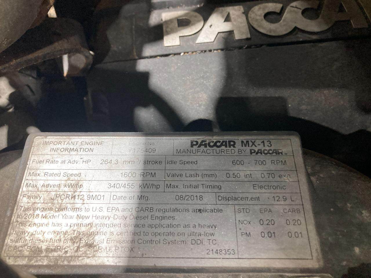 2019 Paccar MX-13 Engine for a Peterbilt 579 For Sale | Winimac, IN ...