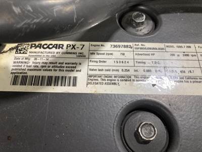 2015 Paccar PX-7 Engine for a Peterbilt 325 For Sale | Kansas City, MO ...