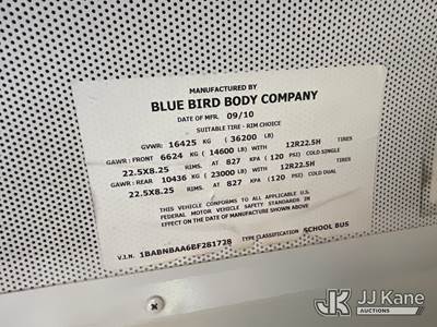 2011 Blue Bird School/Transit Bus School Bus For Sale, 183,299 Miles ...