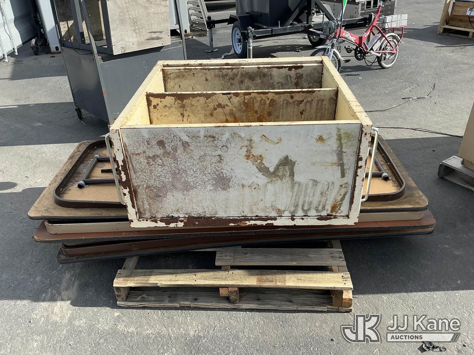 (1 Pallet) Metal Cabinet & Foldable Tables (Used) NOTE: This unit is ...