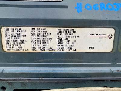 1997 Detroit Series 60 12.7L Engine For Sale | Hialeah, FL | 6067GK60 ...