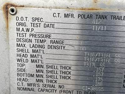 2012 Polar DOT412 / TRI-AXLE / 5000G / NEW TESTS Chemical / Acid Tank ...