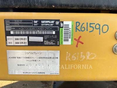 2020 Caterpillar 308 Mini Excavator For Sale, 996 Hours | Sacramento ...