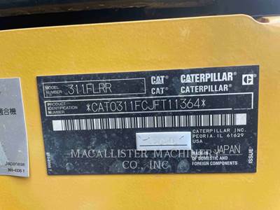 2020 Caterpillar 311F L RR Excavator For Sale, 595 Hours | Indianapolis ...