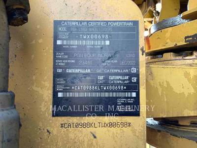 2015 Caterpillar 988K Wheel Loader For Sale, 24,156 Hours ...