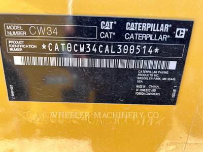 2023 Caterpillar CW34 Pneumatic Tired Roller For Sale, 956 Hours ...