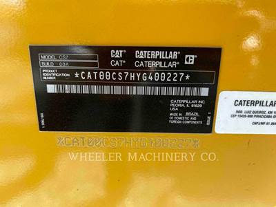 2024 Caterpillar CS7 Smooth Drum Roller Compactor For Sale, 109 Hours ...
