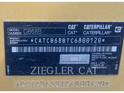 2017 Caterpillar CB68B Smooth Drum Roller Compactor For Sale, 5,078 ...