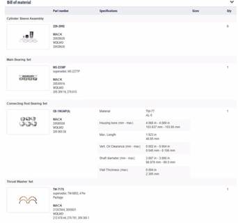 New Aftermarket MP8 Mack, Volvo D13 In Frame Overhaul Kit Standard ...