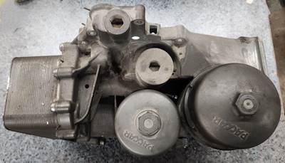 Oil cooler / oil filter pulled from a PACCAR MX13 engine. The oil ...