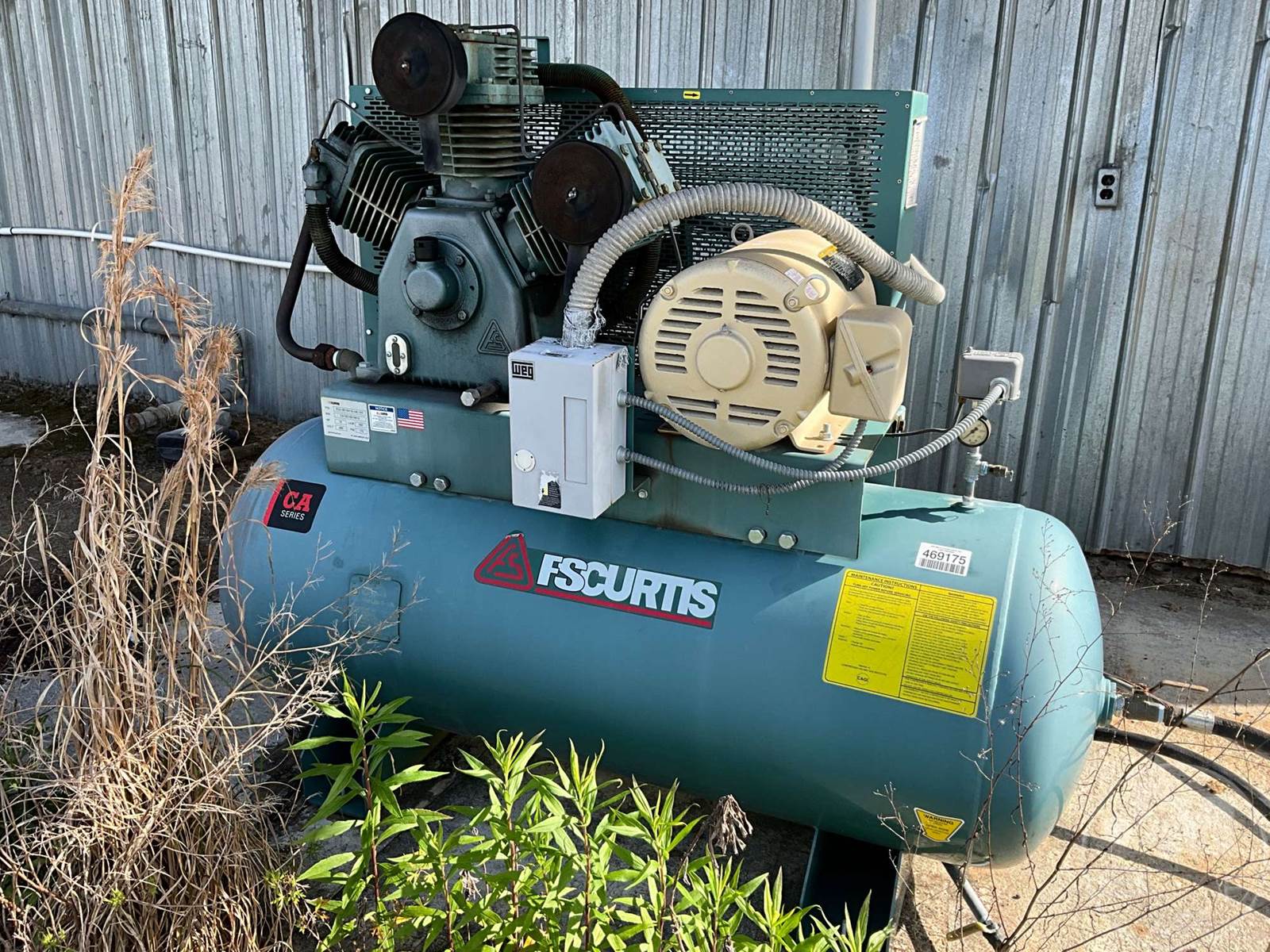 2019 Skid Mounted Air Compressor, 15HP, 460V, 175 Psi, With Baldor ...