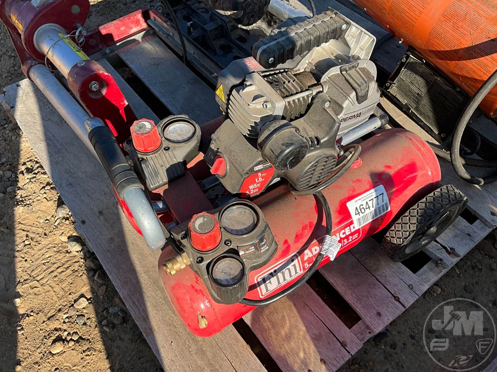 Portable Air Compressor, Gas, 3.2 CFM @ 90 Psi, 5 Gals, 165 Max Psi, 1. ...