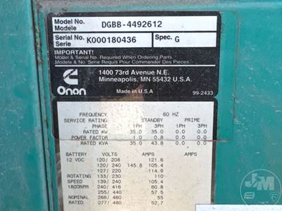 Onan DG B-4492612 Diesel Generator For Sale | Brooklyn, MS | 606210 ...
