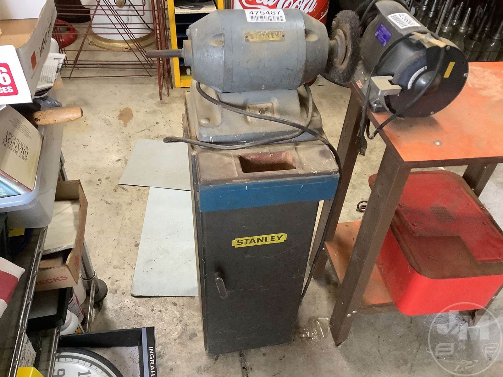 Stanley Bench Grinder Mounted To A Stanley Cabinet For Sale | Greenwood ...
