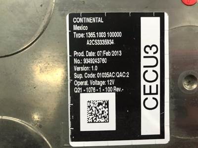 2014 Paccar CECU3 Chassis Control Module for a Kenworth T660 For Sale ...
