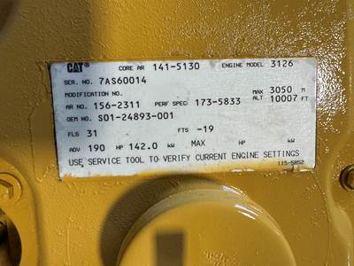 1999 Caterpillar 3126 Diesel Engine Assembly For Sale | Scranton, PA ...