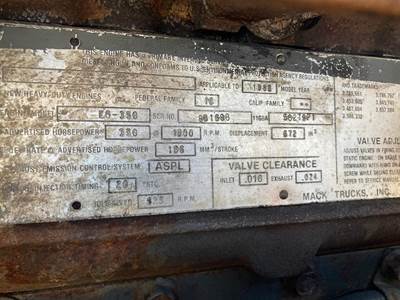 1988 Mack E6-350 Diesel Engine - 350 HP For Sale | Canton, OH | E6 ...