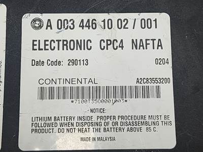 Freightliner Cascadia Body Control Module Part # A 003 446 10 02/001 ...