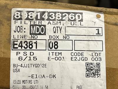 Isuzu Fuel Filter Assembly Part # 8981438260 For Sale | Opa Locka, FL ...
