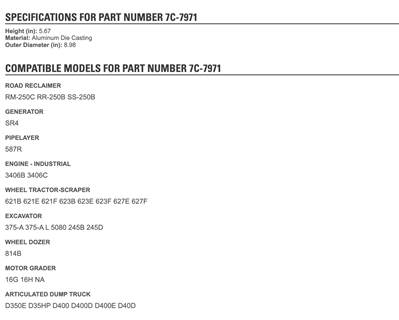Caterpillar 3406B Timing Gears Housing Cover Part # 7C-7971 For Sale ...