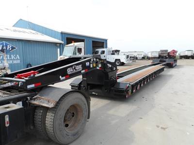 2024 Globe 55 TON EXTENDABLE W/ HYDRAULIC FLIP AXLE Lowboy Trailer For ...