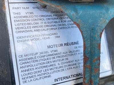 2004 2005 2006 International VT-365 Diesel Engine 6.0L V-8 6 ...