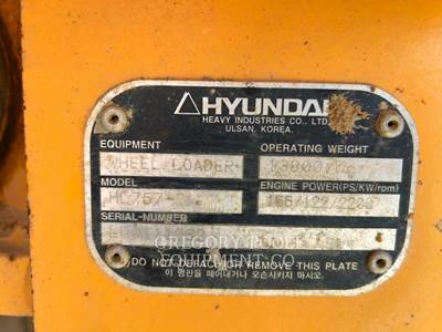 1996 Hyundai HL757-7 Wheel Loader For Sale, 15,848 Hours | Winton, NC ...