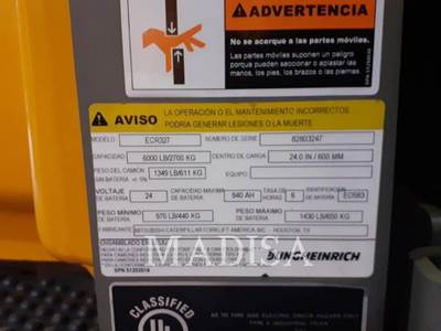 2019 Jungheinrich ECR 327 Forklift For Sale, 1,112 Hours | Tlalnepantla ...