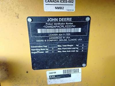 2024 John Deere 624 P-Tier Wheel Loader For Sale, 1,179 Hours | Sioux ...