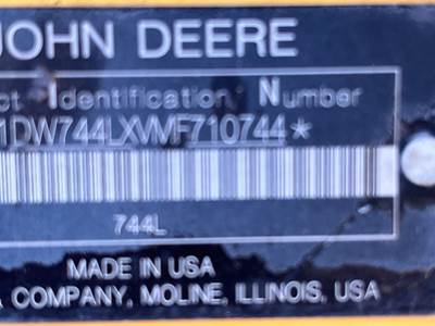 2021 John Deere 744L Wheel Loader For Sale, 3,318 Hours | Riverside, CA ...