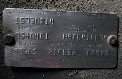 Eaton 19060S Rear Axle Assembly for a 1998 GMC C7500 For Sale | Elkton ...