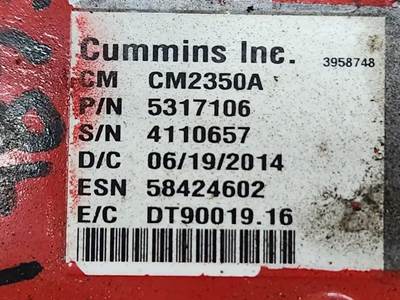 Cummins ISB 6.7L Engine Control Module (ECM) for a 2015 Freightliner M2 ...