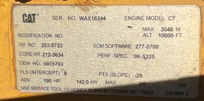 Caterpillar C7 ACERT Engine - 190 HP, ARR/CPL 253-5722 For Sale ...
