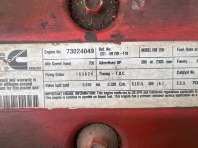 Cummins ISB Engine for a 2010 Freightliner M Line Walk-In Van For Sale ...