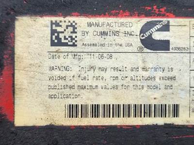 Cummins ISB Engine for a 2009 Freightliner MT55 Chassis For Sale ...