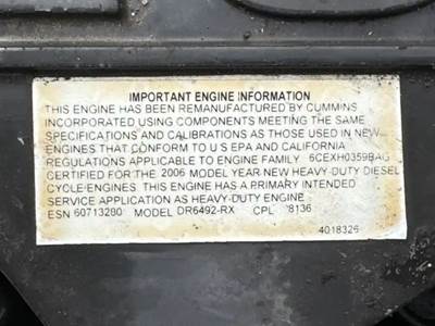 Cummins ISB Engine for a 2000 Freightliner MB45 Chassis For Sale ...