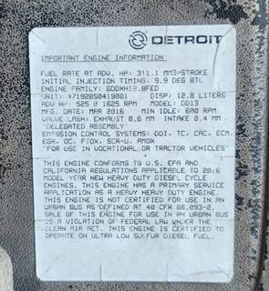 Detroit DD13 Engine for a 2017 Freightliner Cascadia 125 For Sale ...