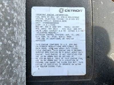 Detroit DD15 Engine for a 2015 Freightliner Cascadia 125 For Sale ...